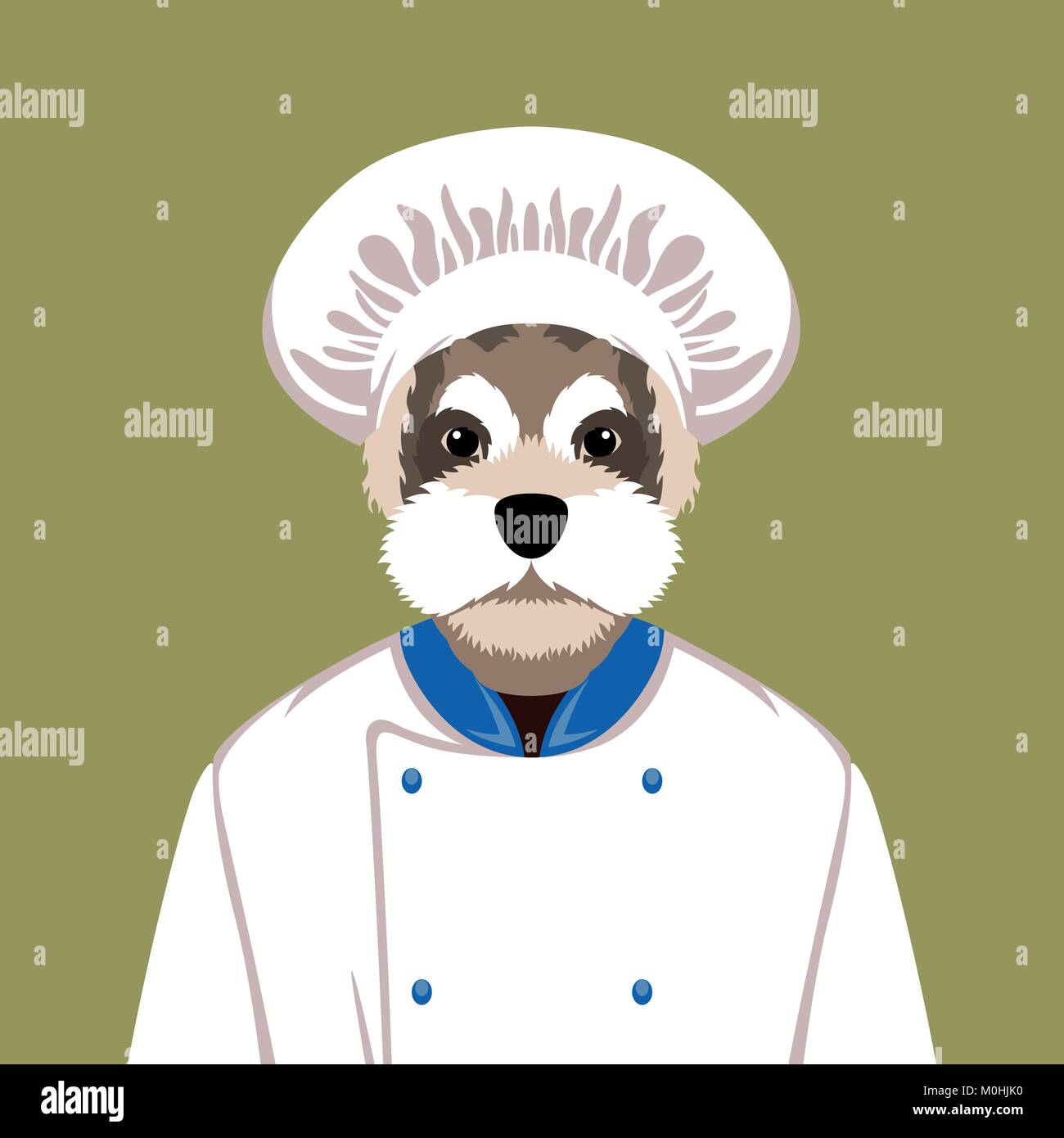 dog face in cook's cap vector illustration flat style front view Stock ...