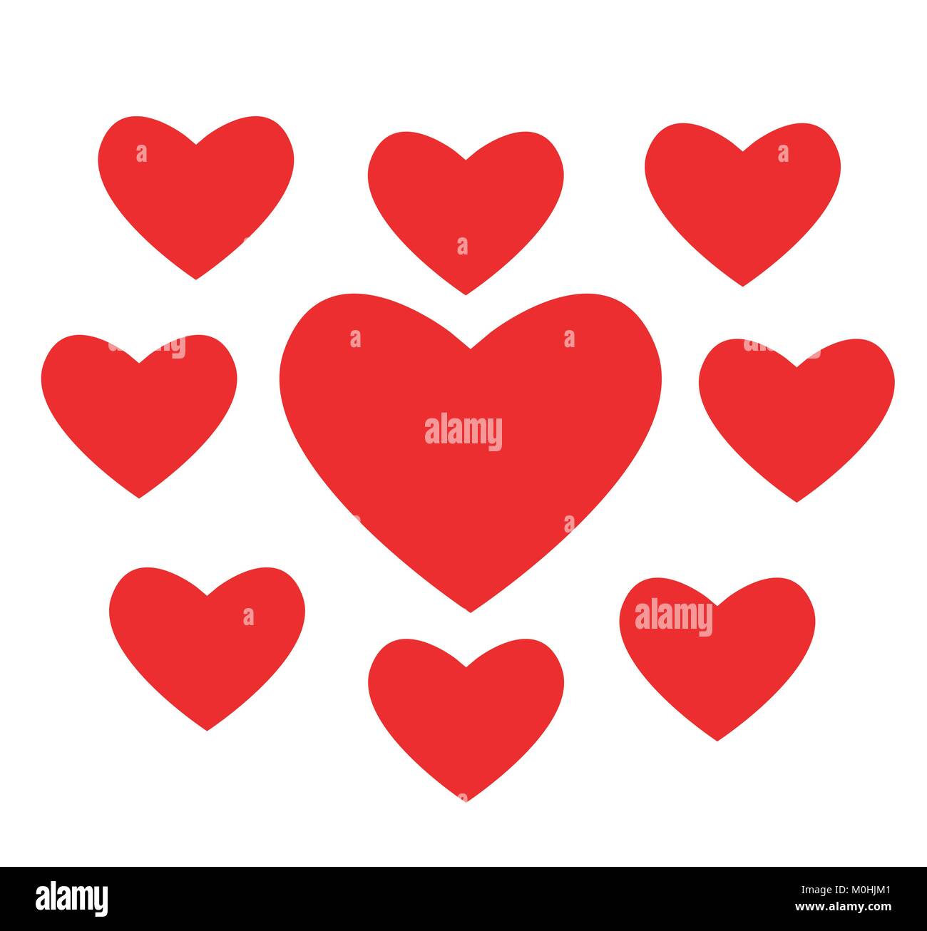 Vector illustration with red love hearts Stock Vector Image & Art - Alamy