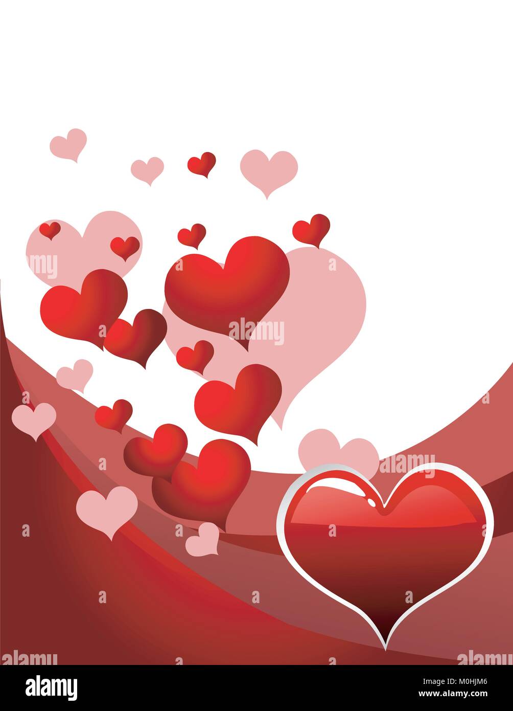 Vector illustration with red love hearts Stock Vector Image & Art - Alamy