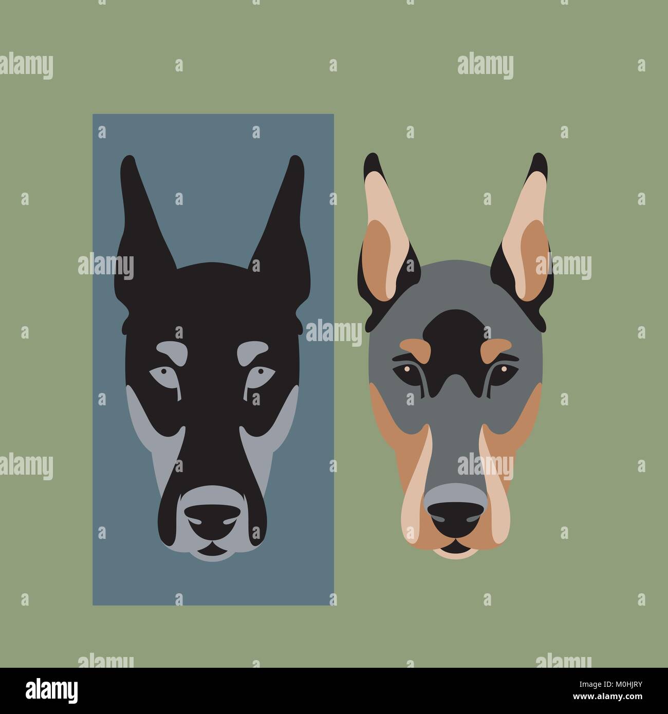 Doberman pinscher vector vectors hi-res stock photography and images ...