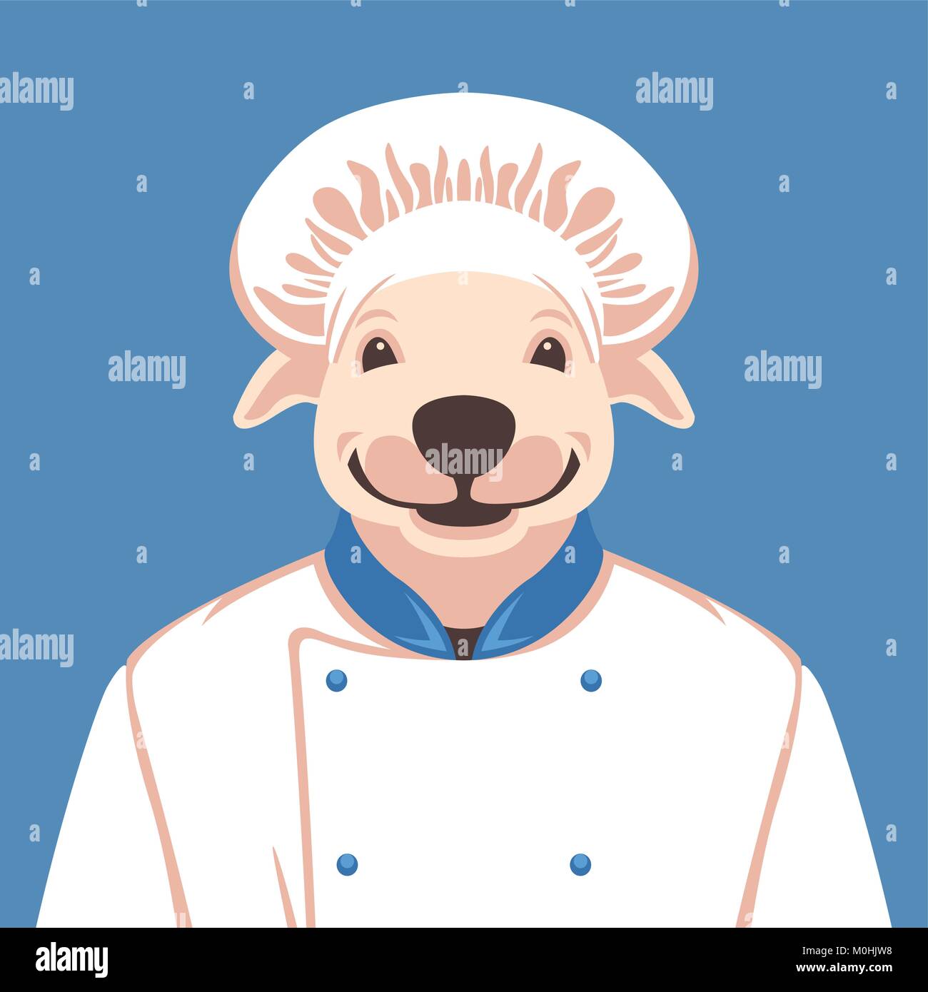 dog face in cook's cap vector illustration flat style front view Stock ...