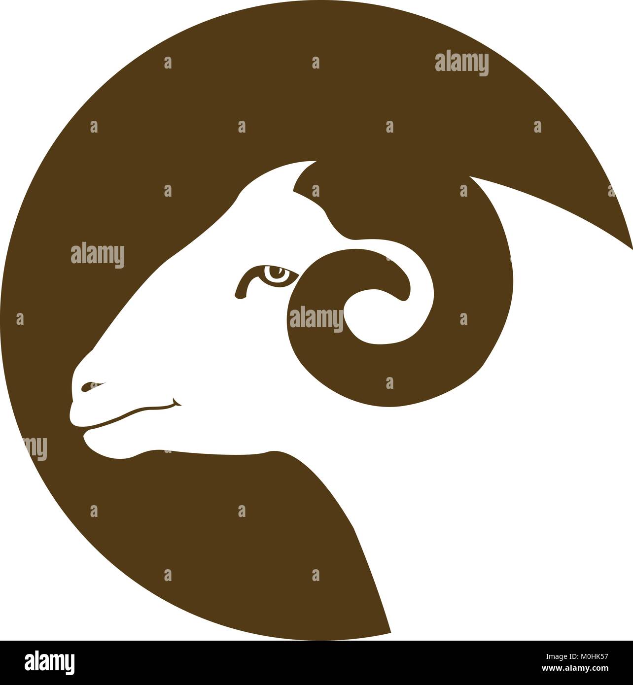 ram head flat style vector illustration profile side Stock Vector Image ...