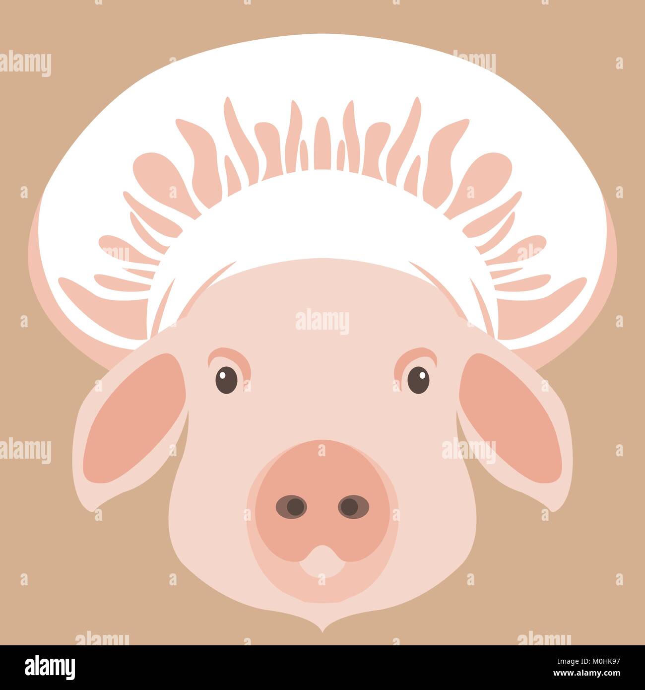 pig face in cook's cap vector illustration flat style front view Stock ...