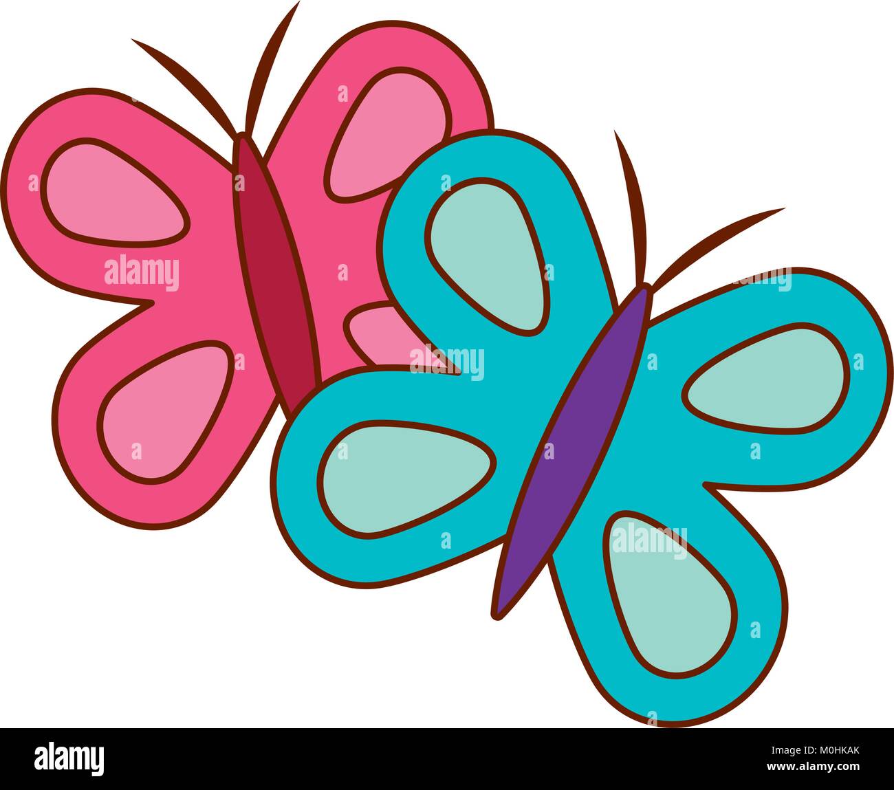 cute butterflies spring animal outline Stock Vector Image & Art - Alamy