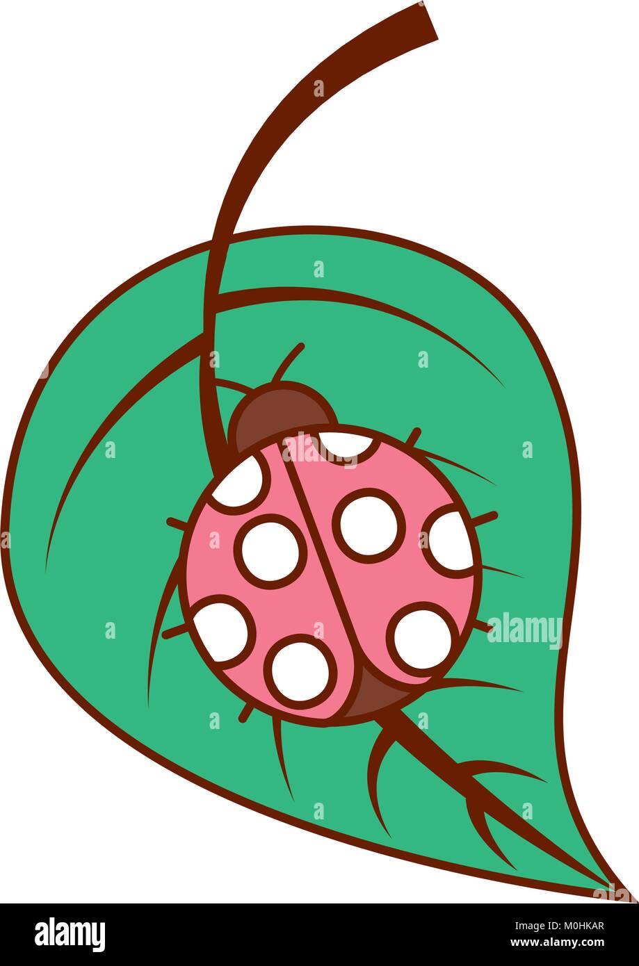 ladybug on leaf spring time Stock Vector Image & Art - Alamy