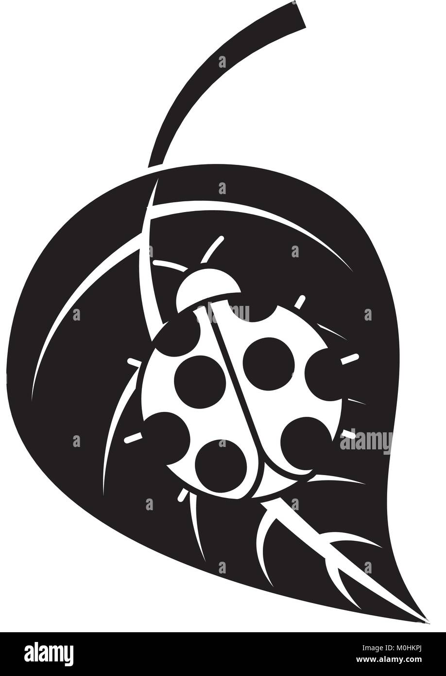 ladybug on leaf spring time Stock Vector Image & Art - Alamy