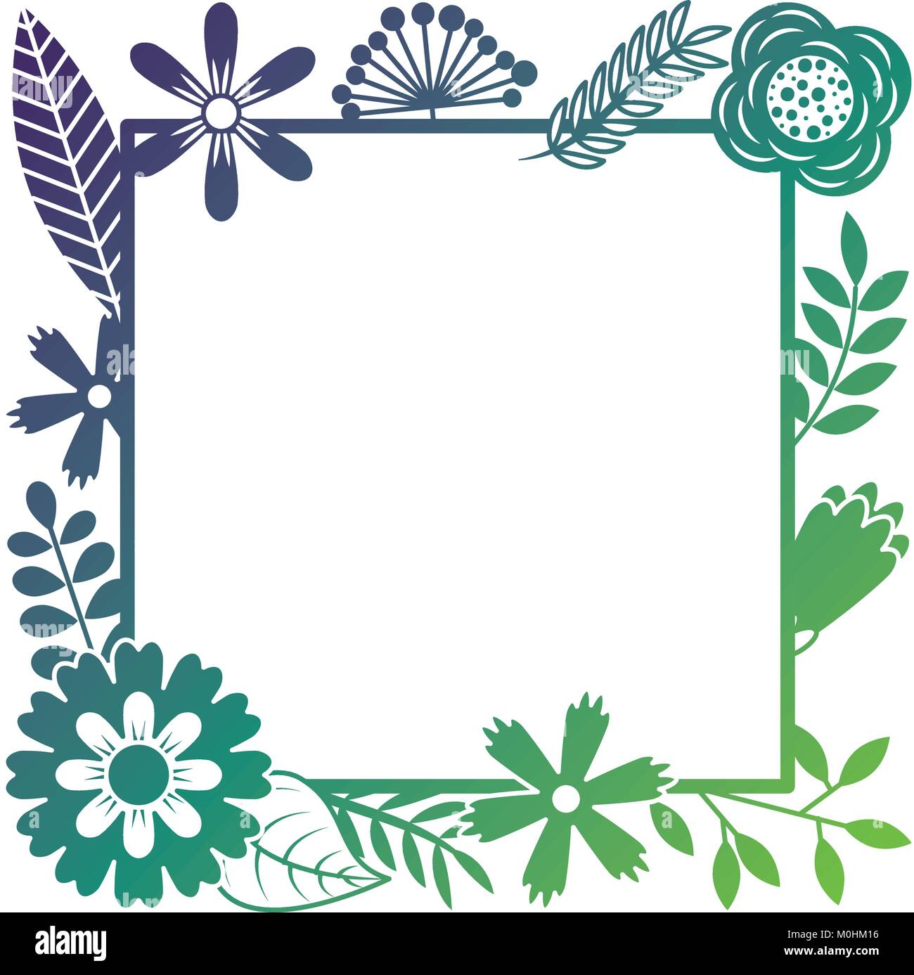 frame from wild flowers greeting card template design Stock Vector ...