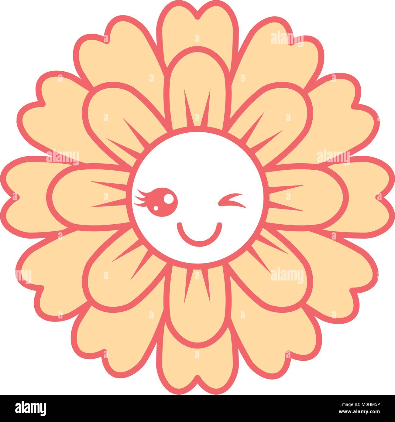 flower kawaii cartoon cute petals Stock Vector Image & Art - Alamy