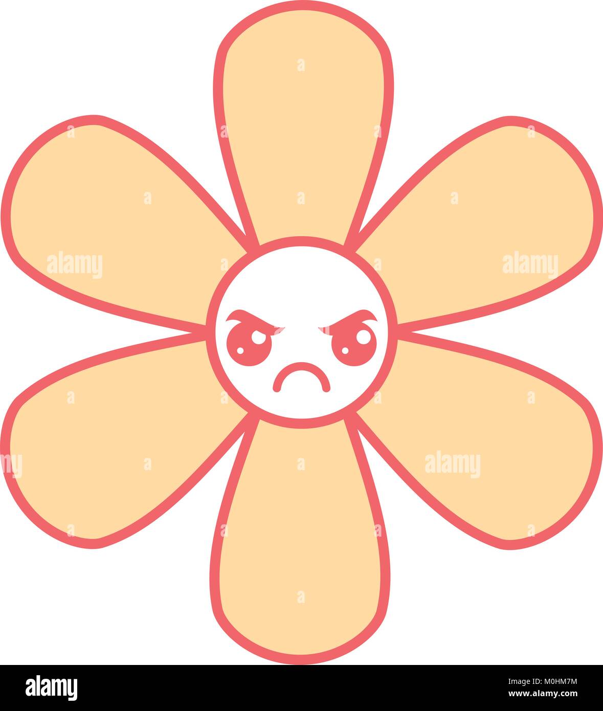 cute flower angry kawaii cartoon Stock Vector Image & Art - Alamy