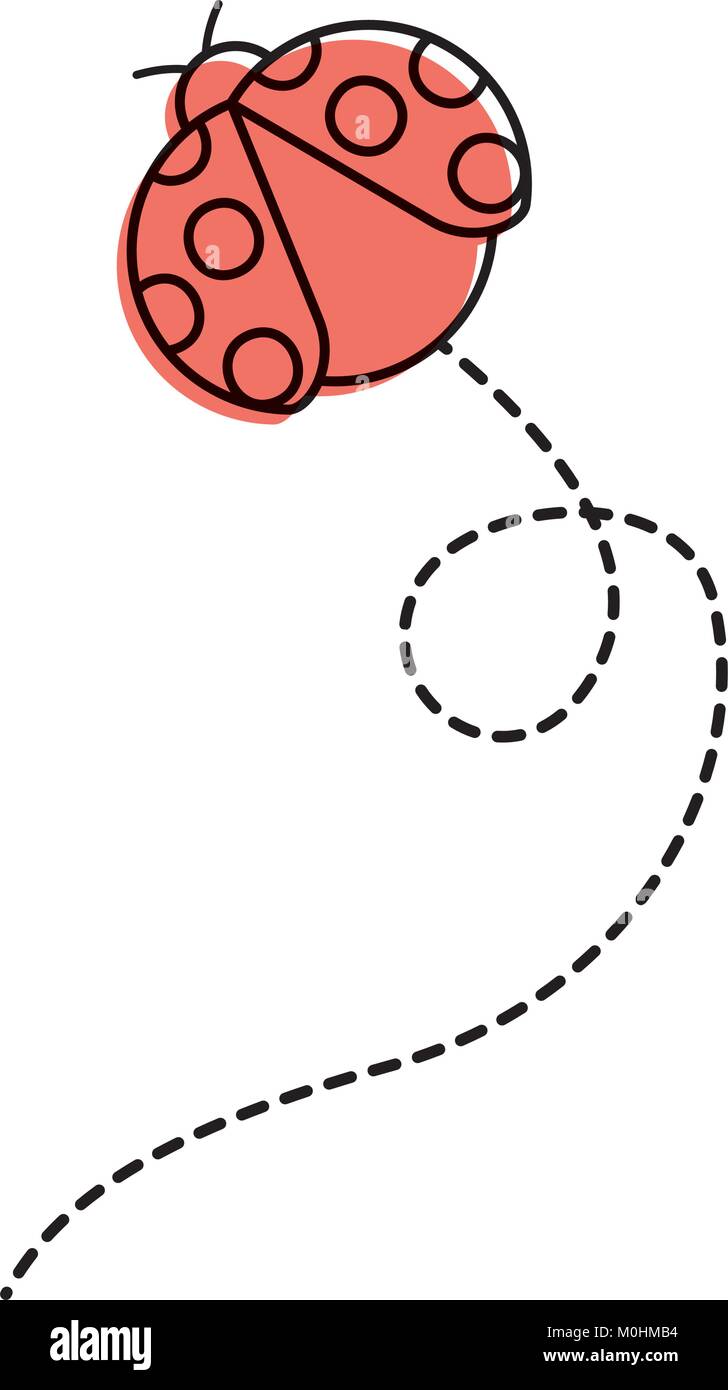 cute flying ladybug animal cartoon Stock Vector Image & Art - Alamy