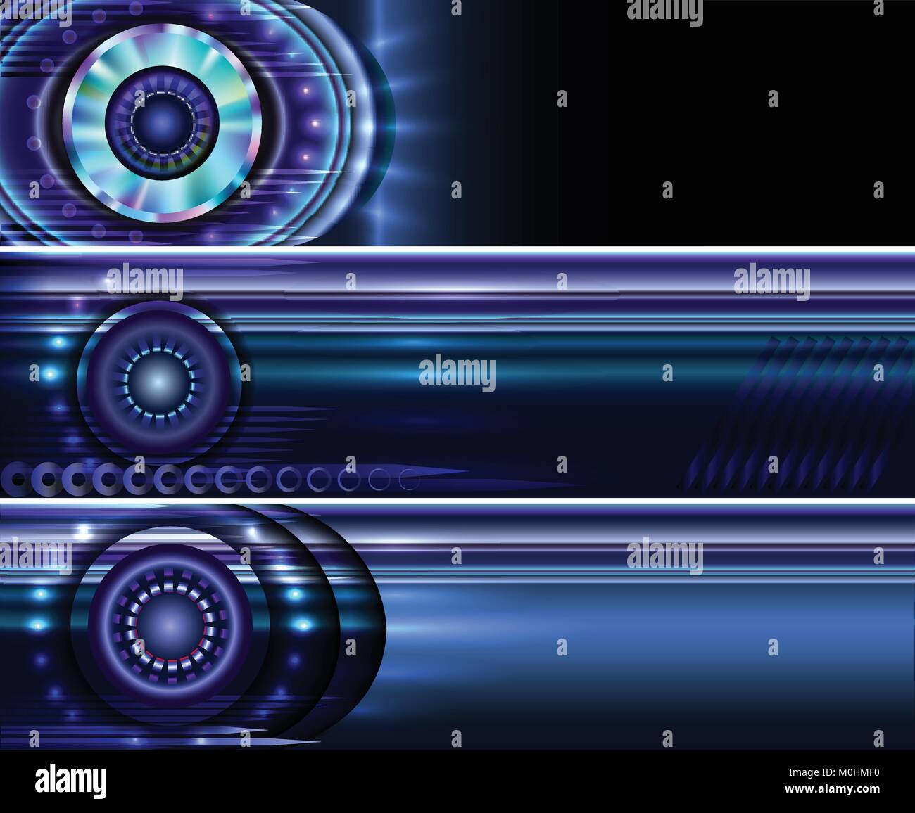 Set of abstract vector technology website banners backgrounds templates ...