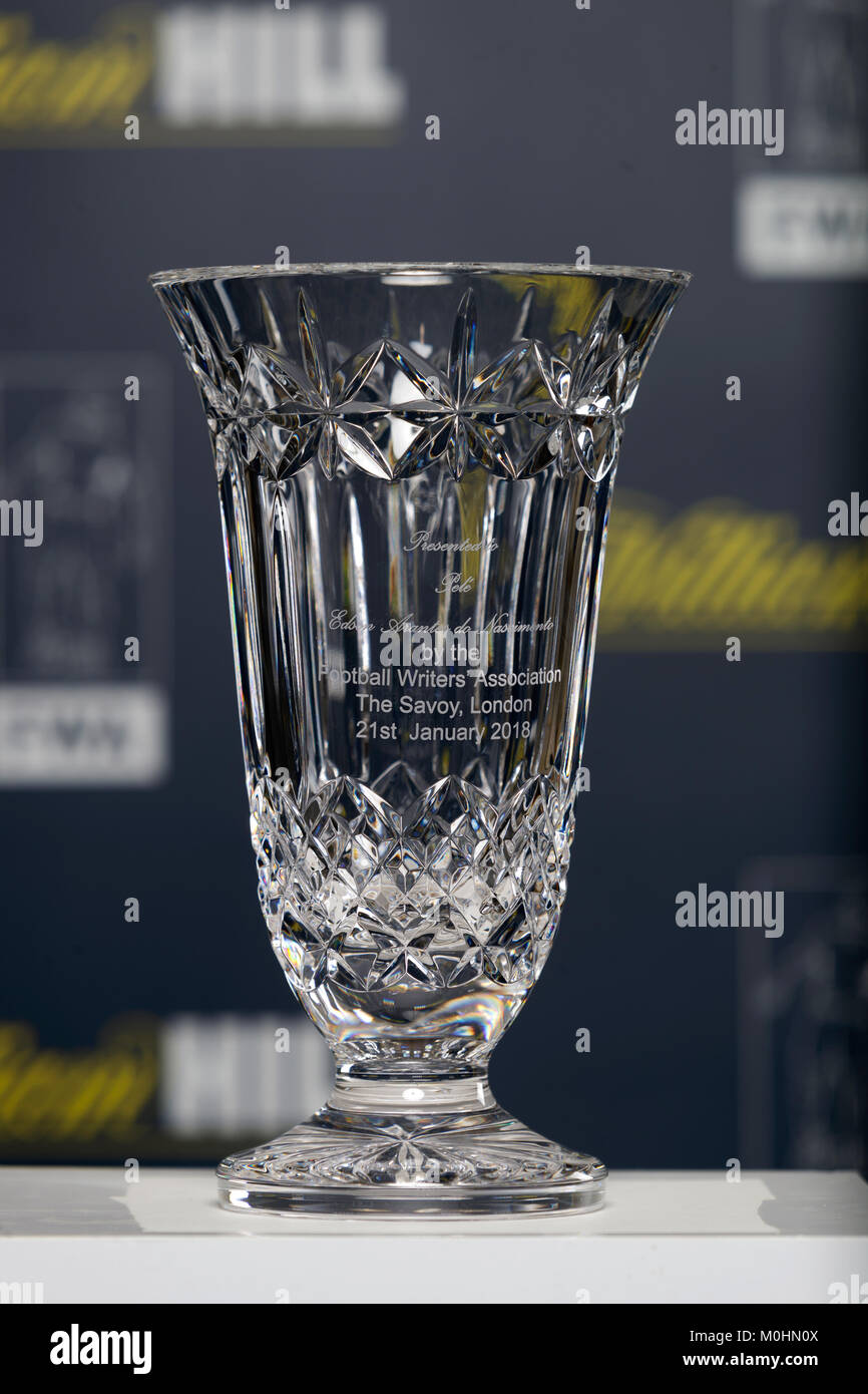 The football Writers Awards trophy to be given to Pele during the ...