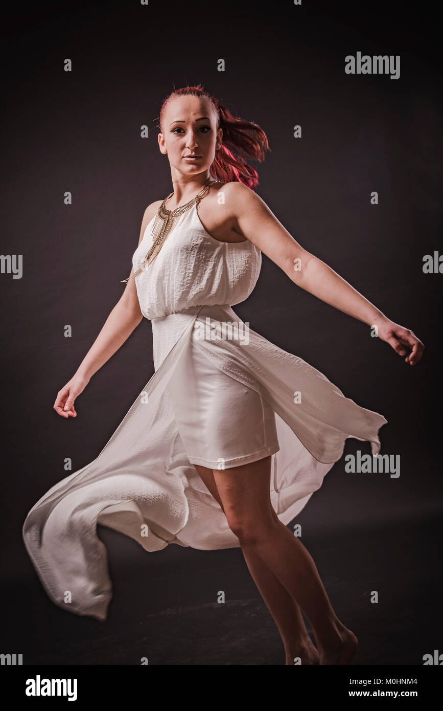 Red haired ballerina Stock Photo - Alamy