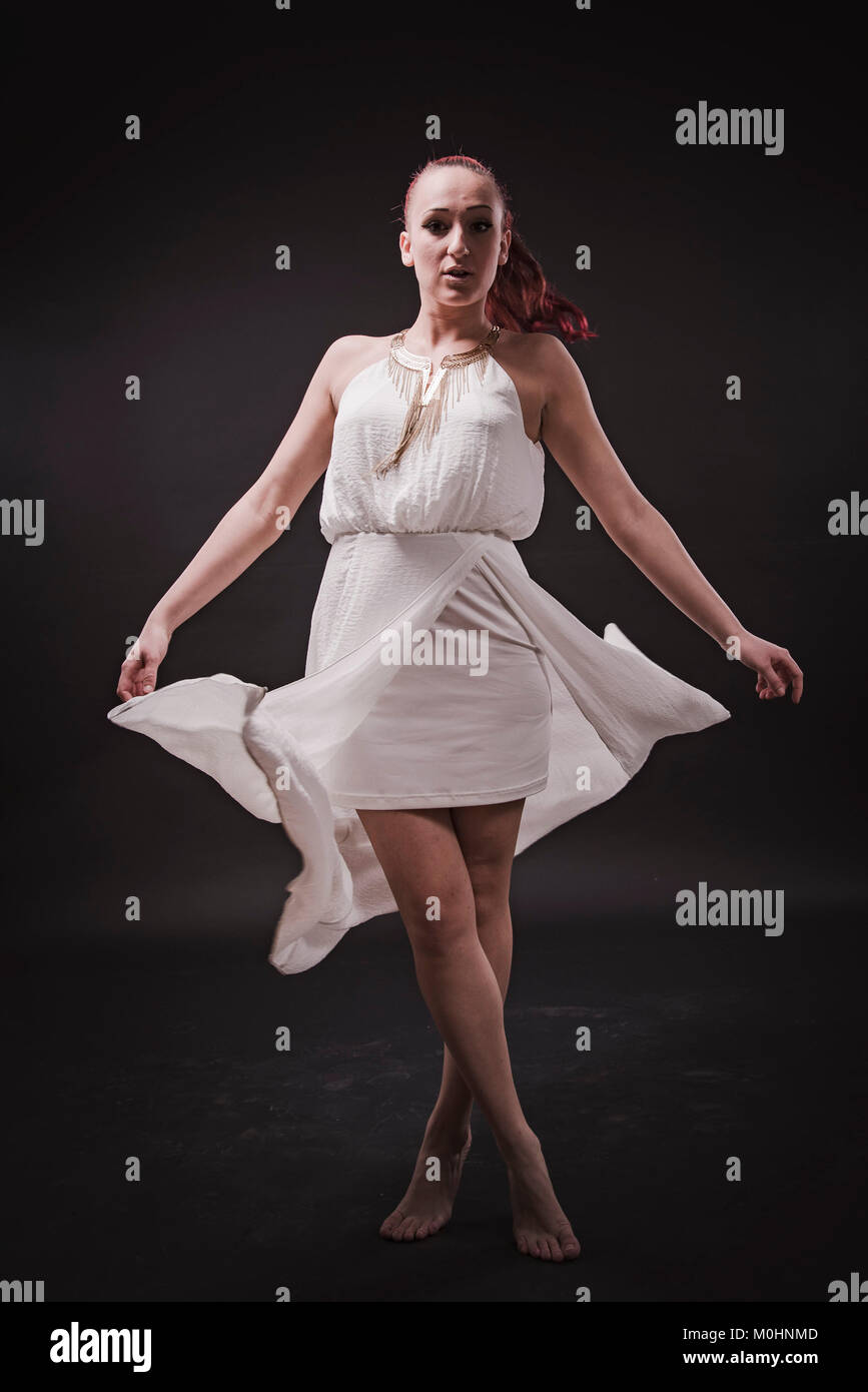 Red haired ballerina Stock Photo - Alamy