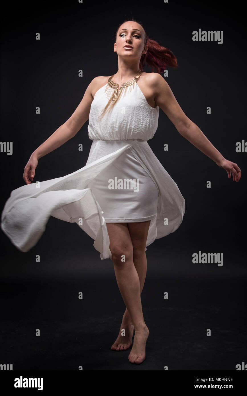 Red haired ballerina Stock Photo - Alamy