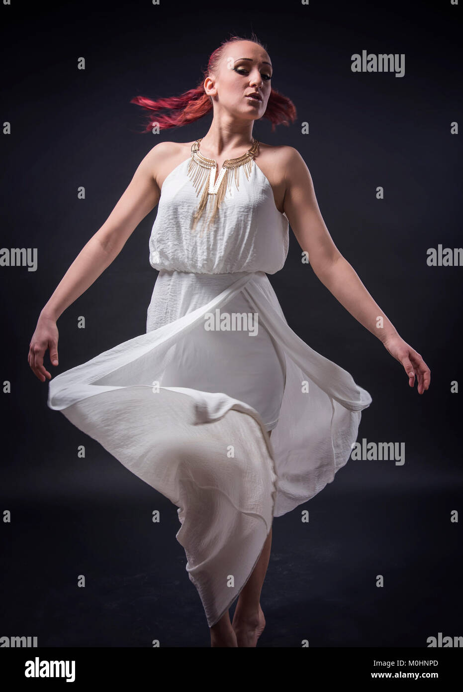 Red haired ballerina Stock Photo - Alamy