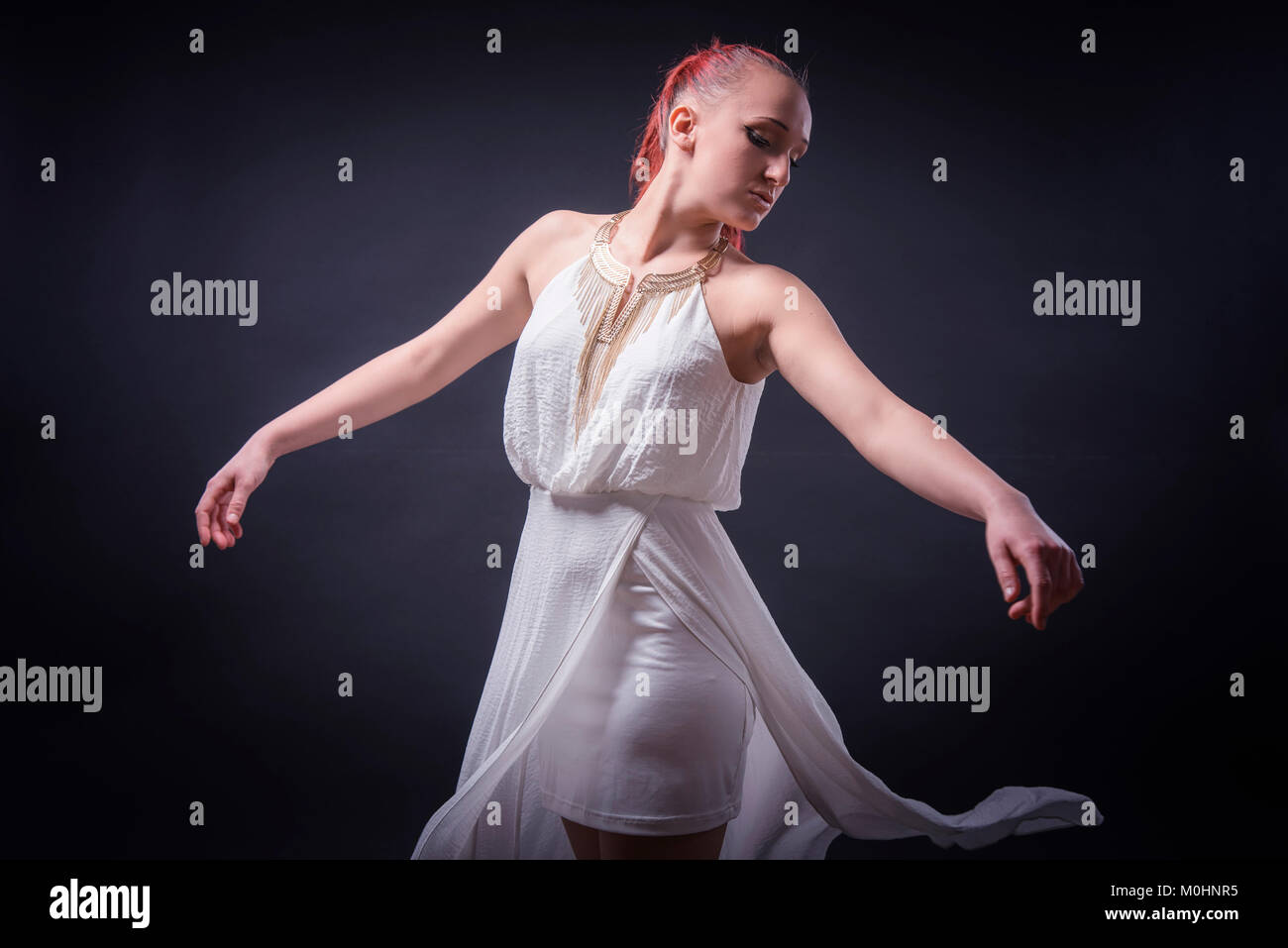 Red haired ballerina Stock Photo - Alamy