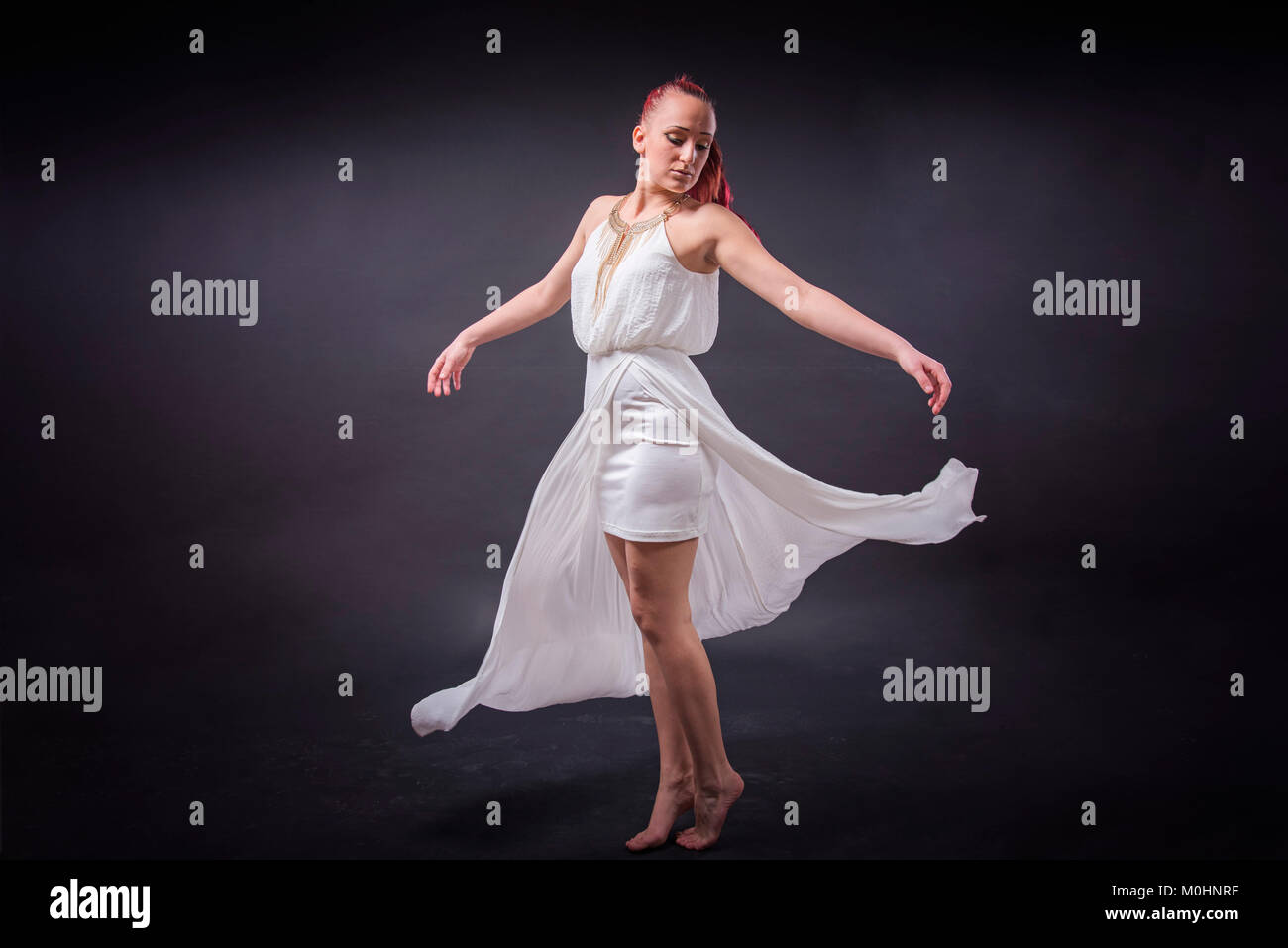 Red haired ballerina Stock Photo - Alamy