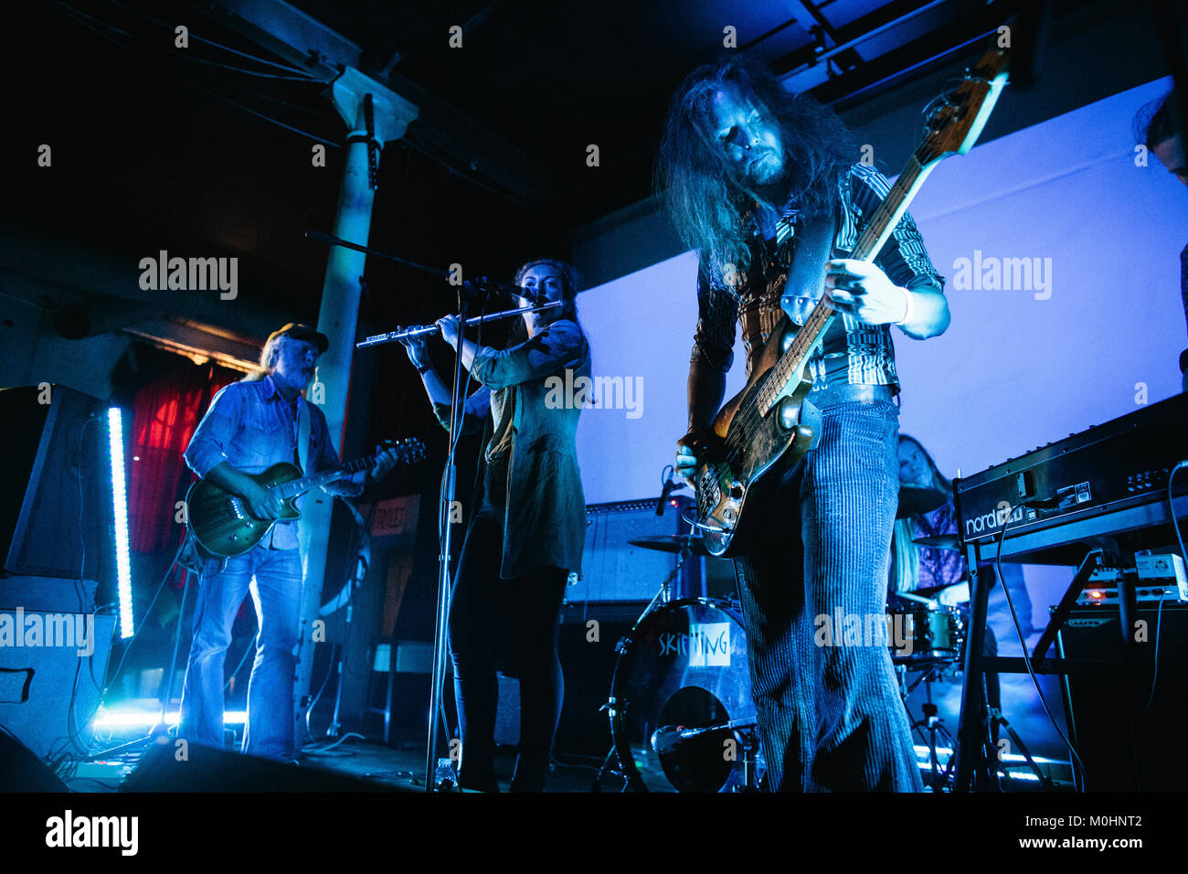 The Swedish progressive rock band Agusa performs a live concert at ...