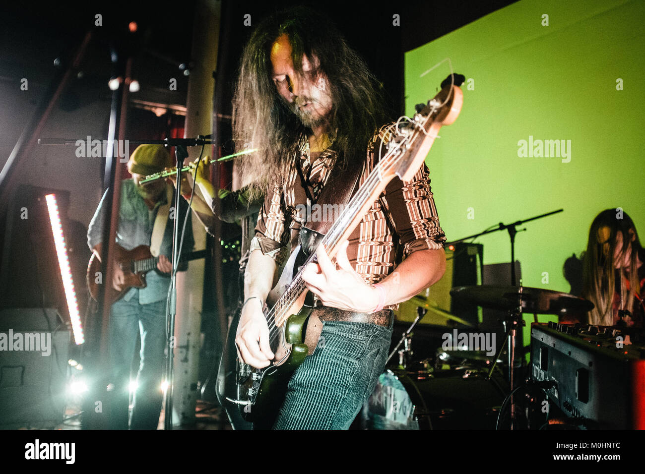 The Swedish progressive rock band Agusa performs a live concert at ...