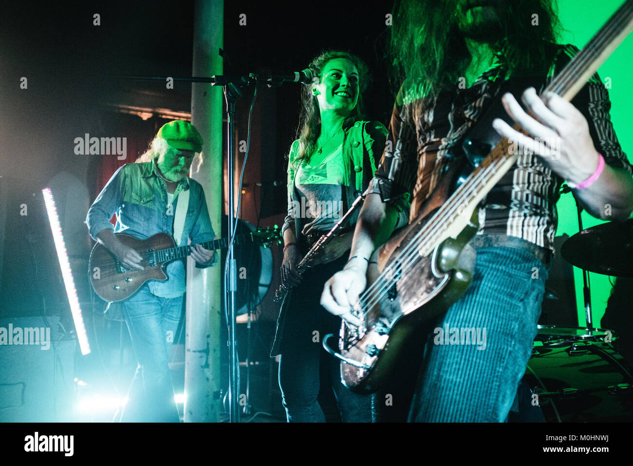 The Swedish progressive rock band Agusa performs a live concert at ...