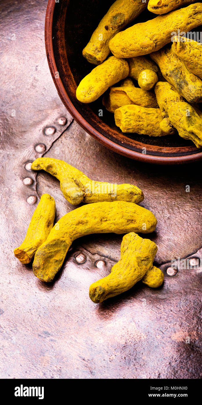 Tumeric roots heap in hi-res stock photography and images - Alamy