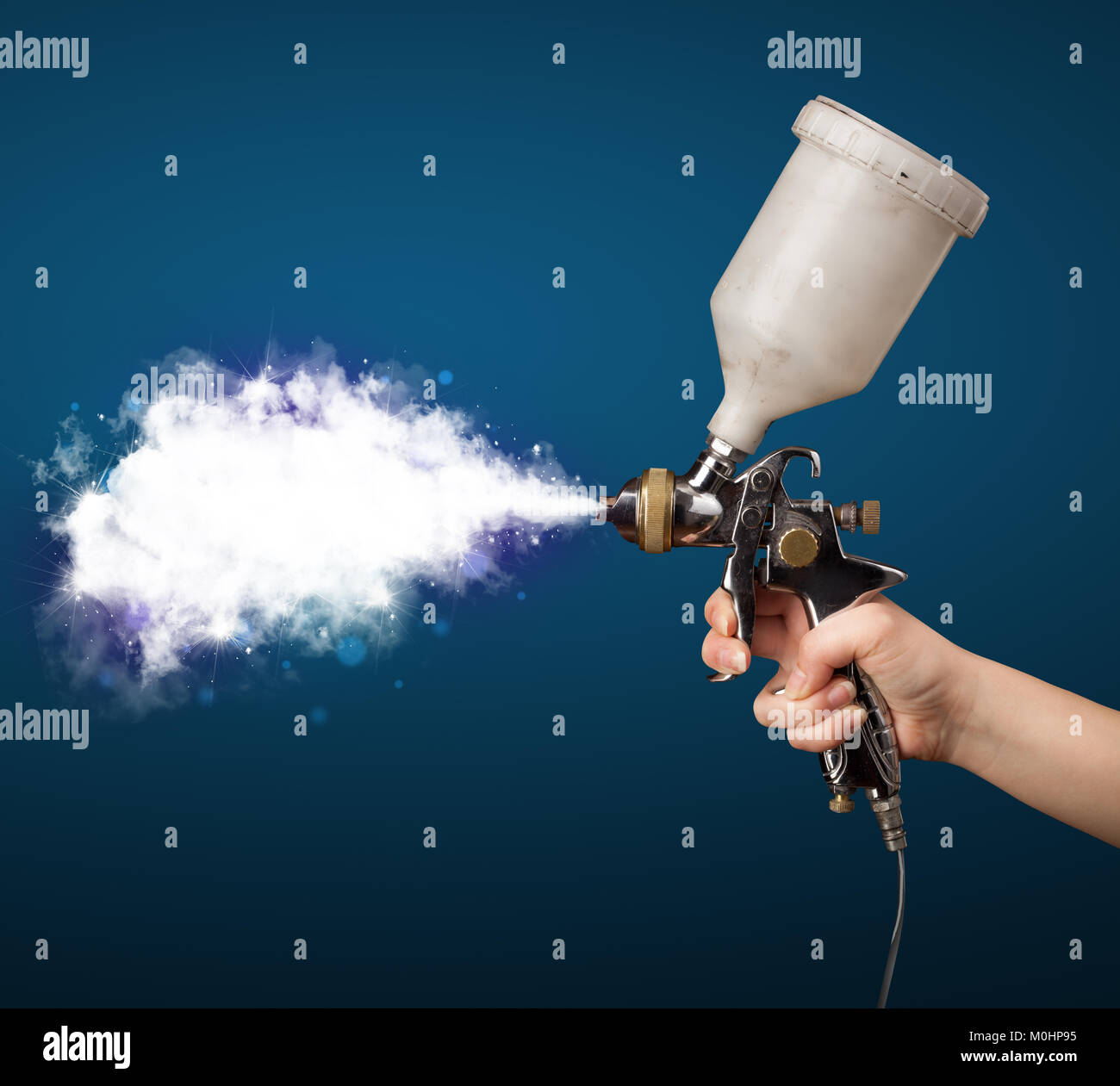 Auto painter spraying white paint hi-res stock photography and images ...