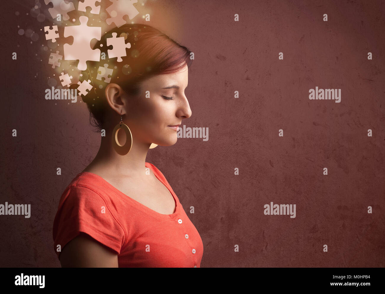 Jigsaw puzzle head illustration on hi-res stock photography and images ...