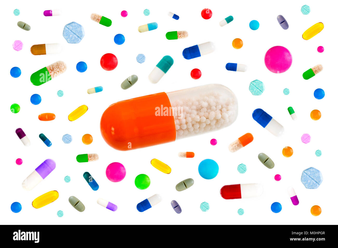 Symbol image of drugs danger : Many colorful medicines Pills and ...