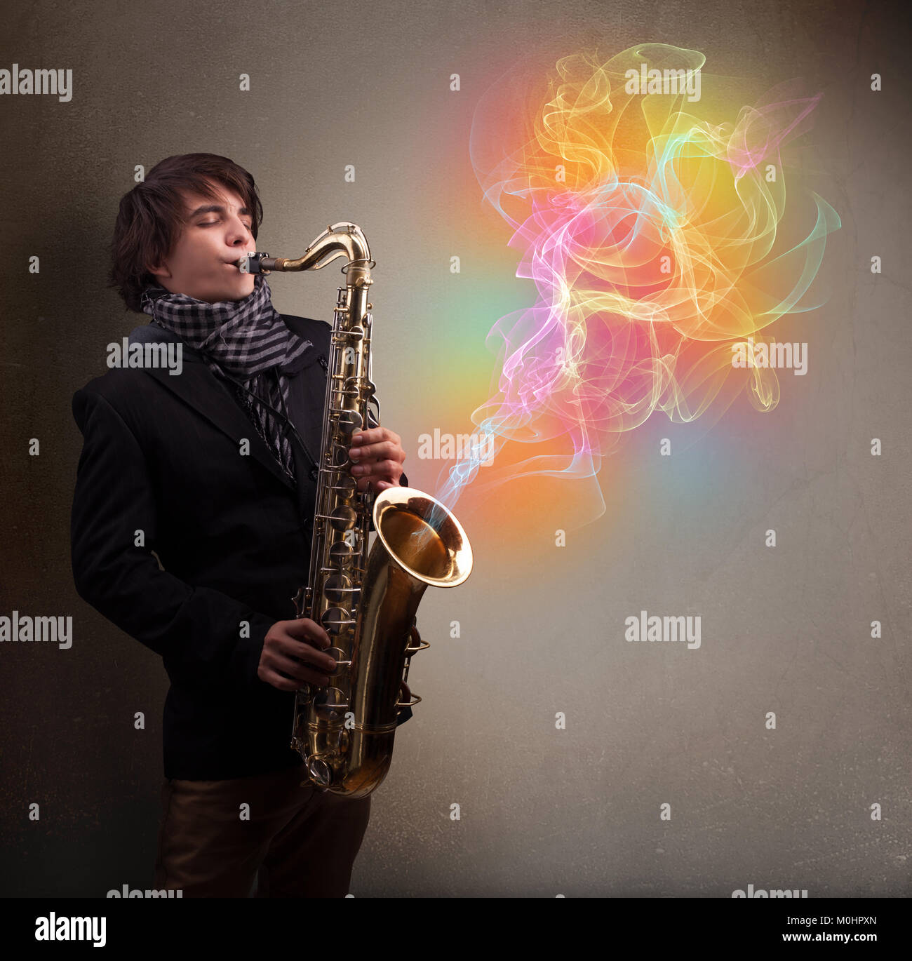 Jazz sax player abstract hi-res stock photography and images - Alamy