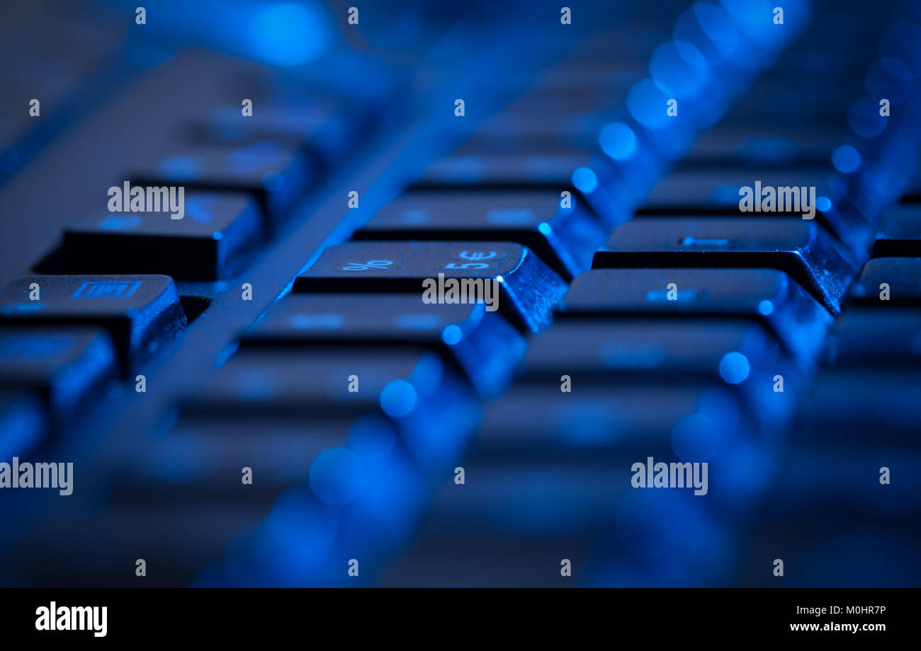 Computer keyboard close-up with empty space Stock Photo - Alamy