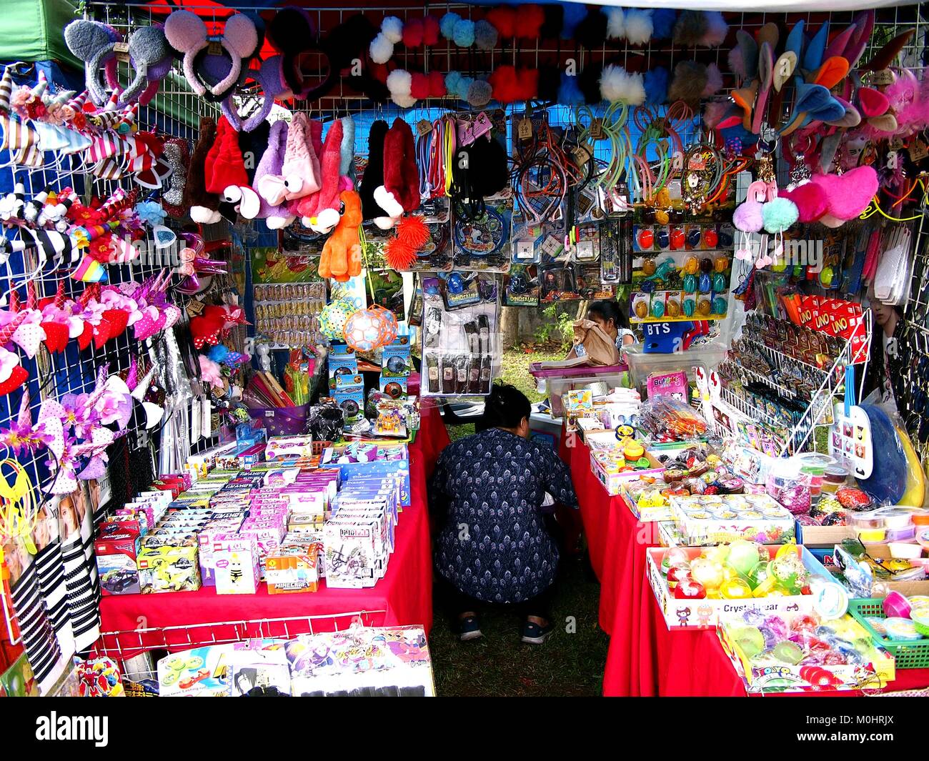 ANTIPOLO CITY, PHILIPPINES - JANUARY 11, 2018: A bazaar stall in a ...