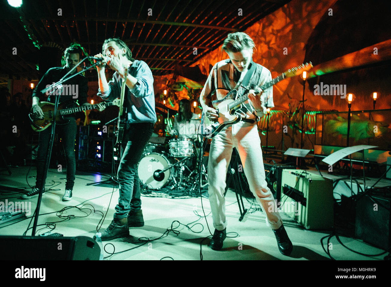 The Danish indie rock band Blaue Blume performs a live concert at ...