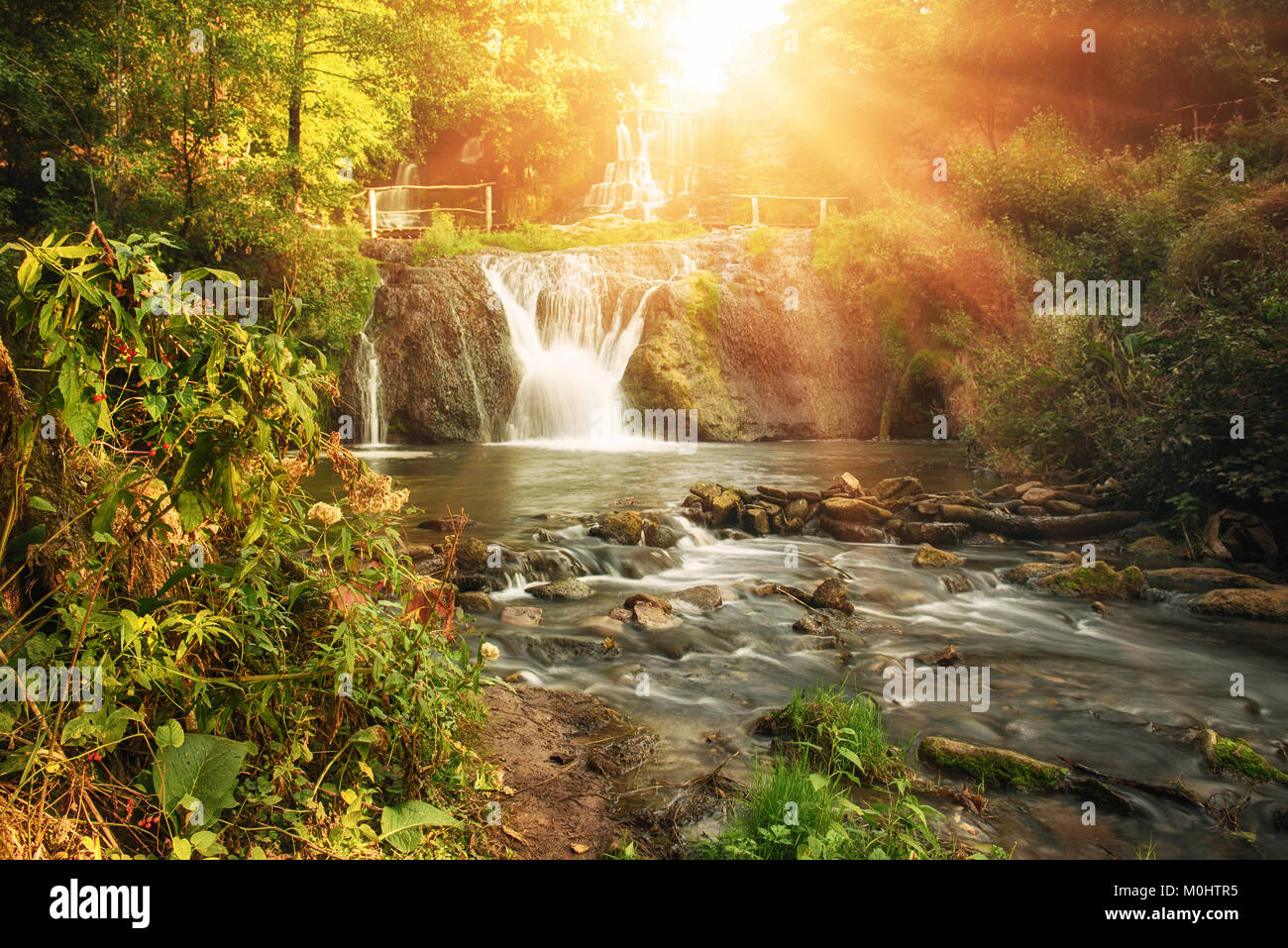 High mountain waterfall Stock Photo - Alamy