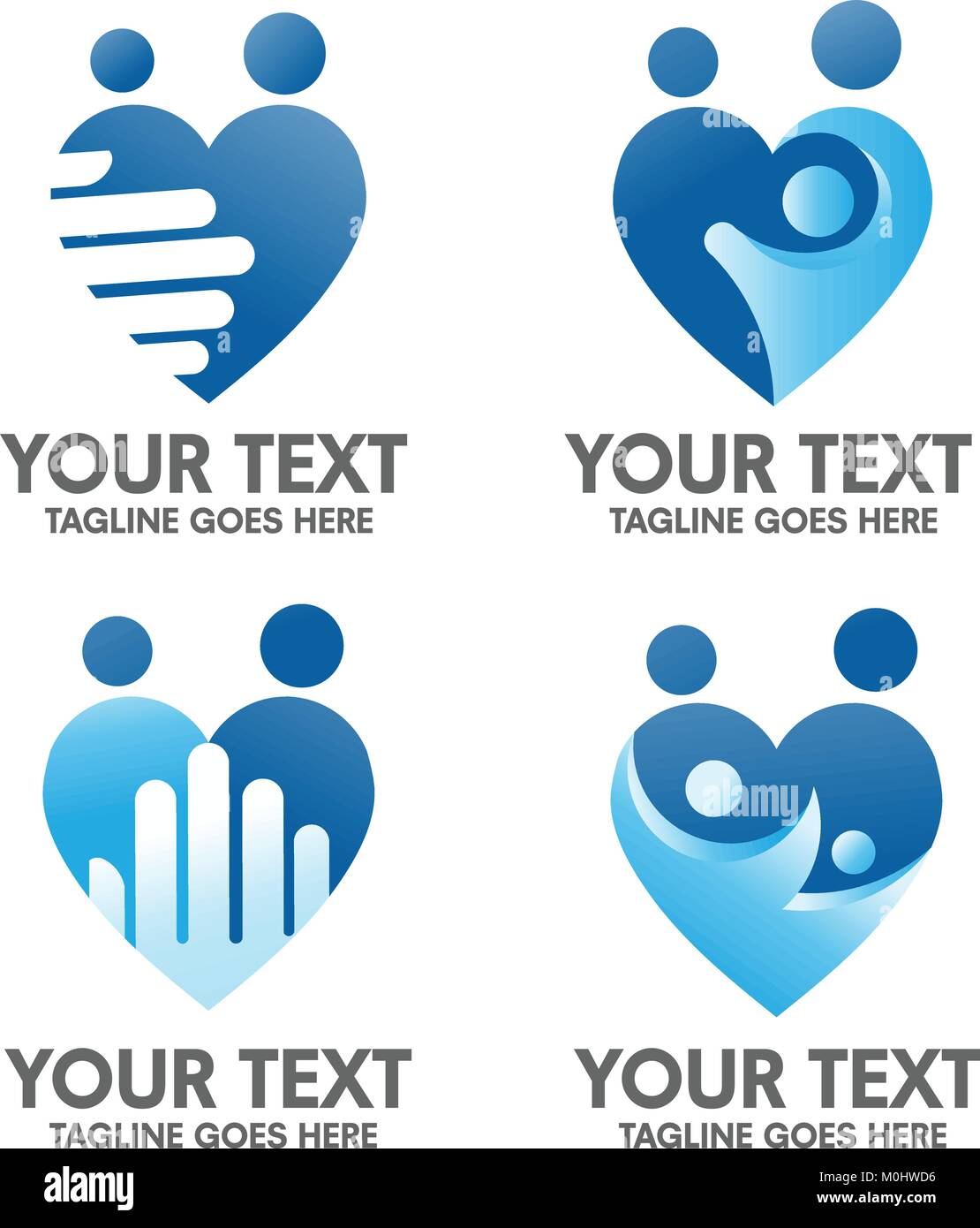 Elegant Family care and love logo concept, love and helping family logo ...