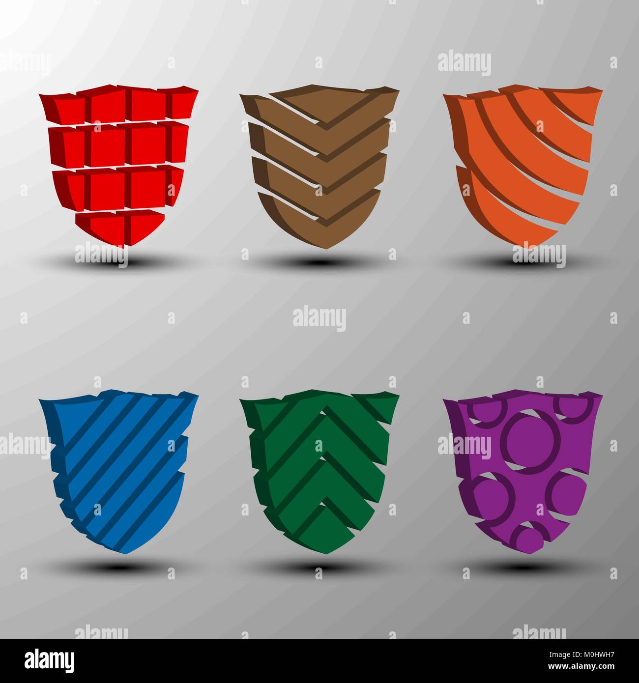 Set of 3d colored shields Stock Vector Image & Art - Alamy