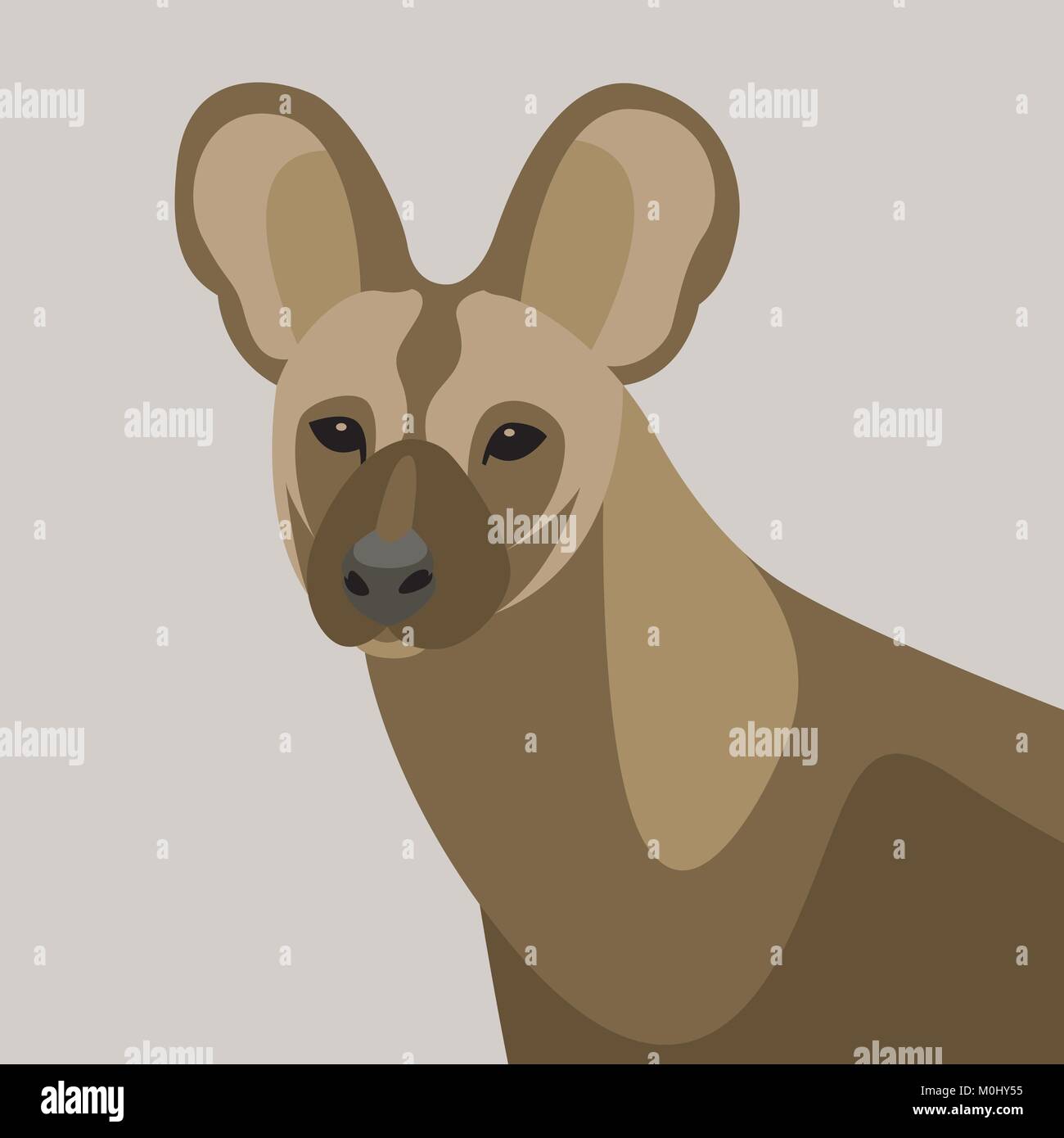 hyena face vector illustration flat style front side Stock Vector Image ...