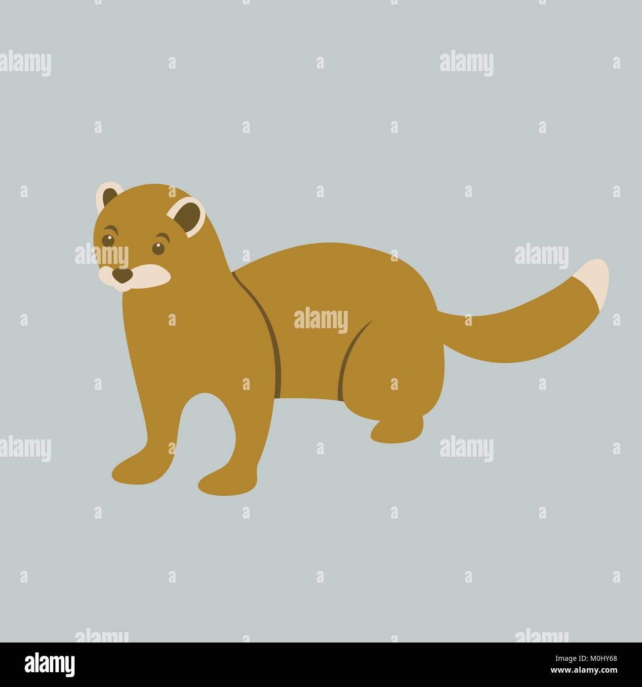 mink brown vector illustration flat style front side Stock Vector Image ...