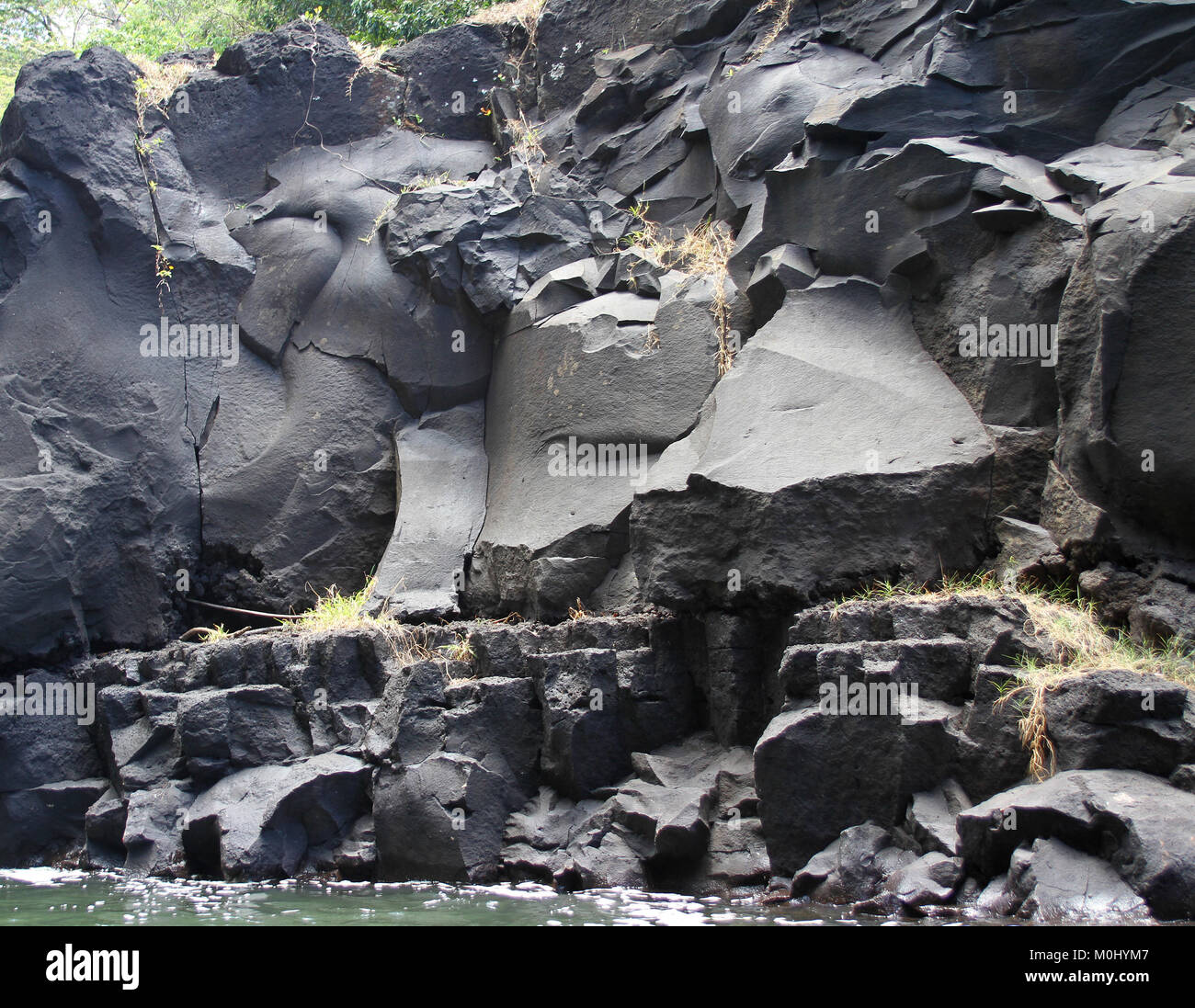 Volcanic rock formation on the Grand River bed near the South East ...