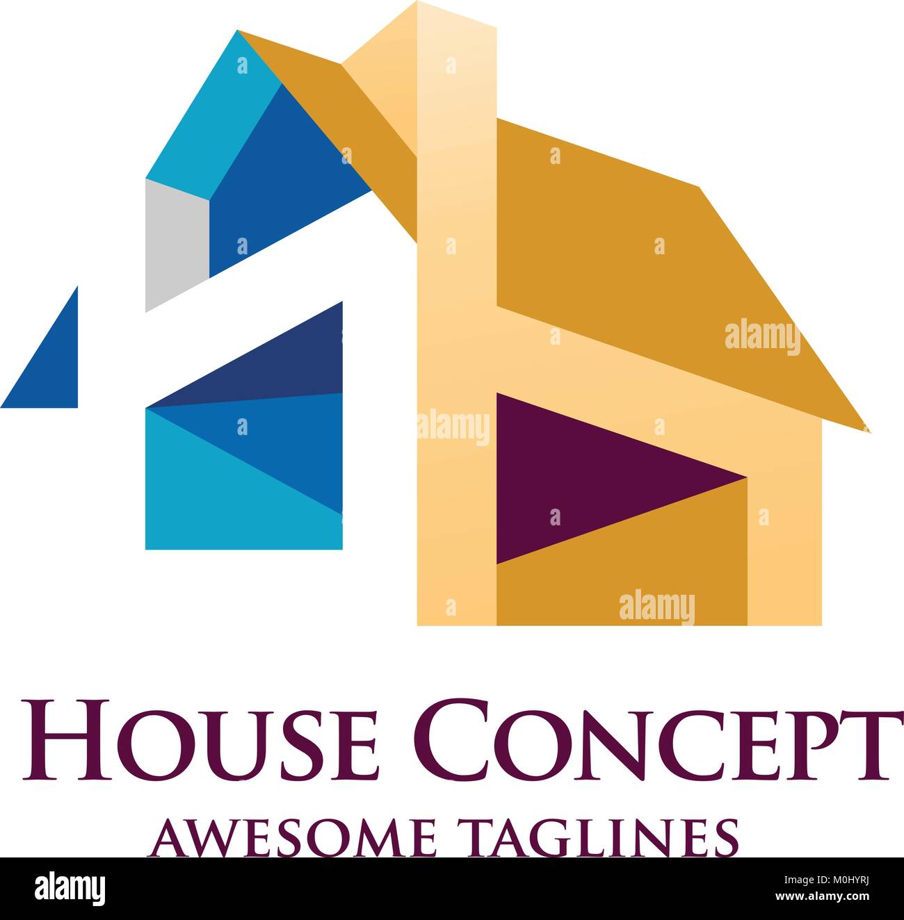 House Design Concept Colorful Geometric Elements Logo Stock Vector ...