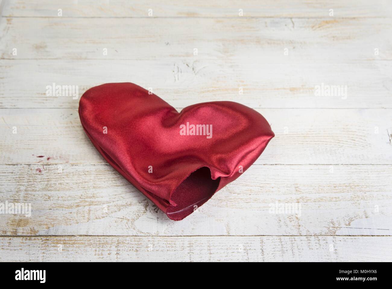 Step by step how to make heart from red satin textile. Valentine's day ...