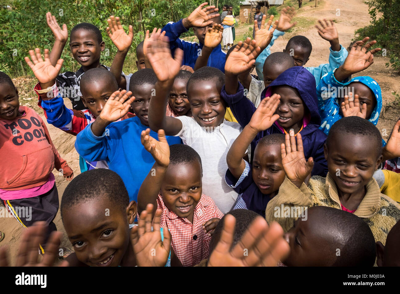 Rwanda, Burera lake, surrounding of Kidaho, children Stock Photo - Alamy