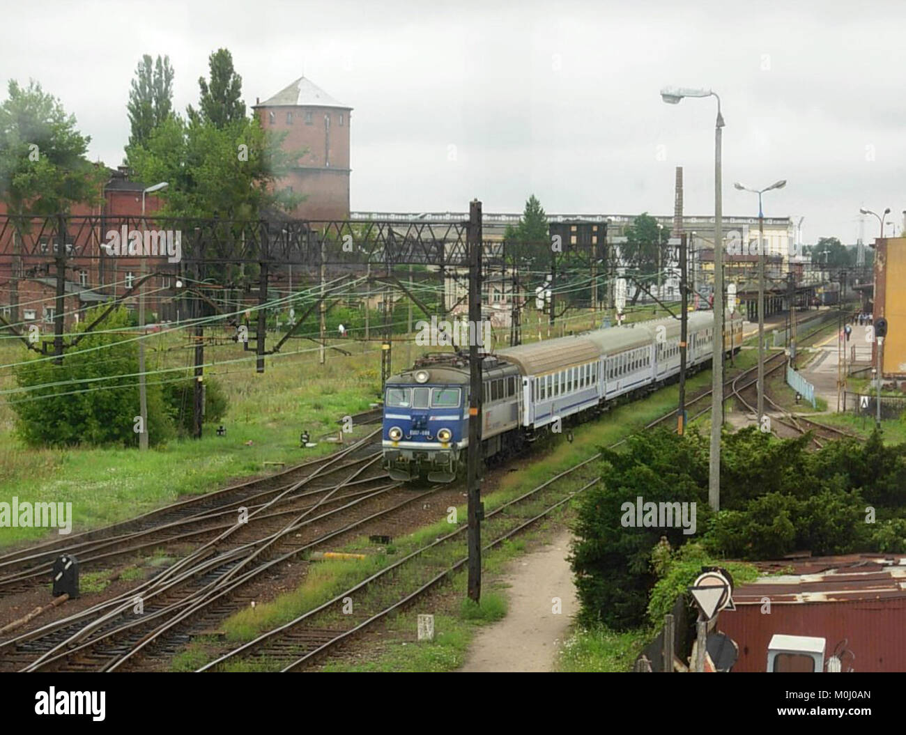 A view from the railway signal box at Bydgoszcz Główna, Poland, showing ...