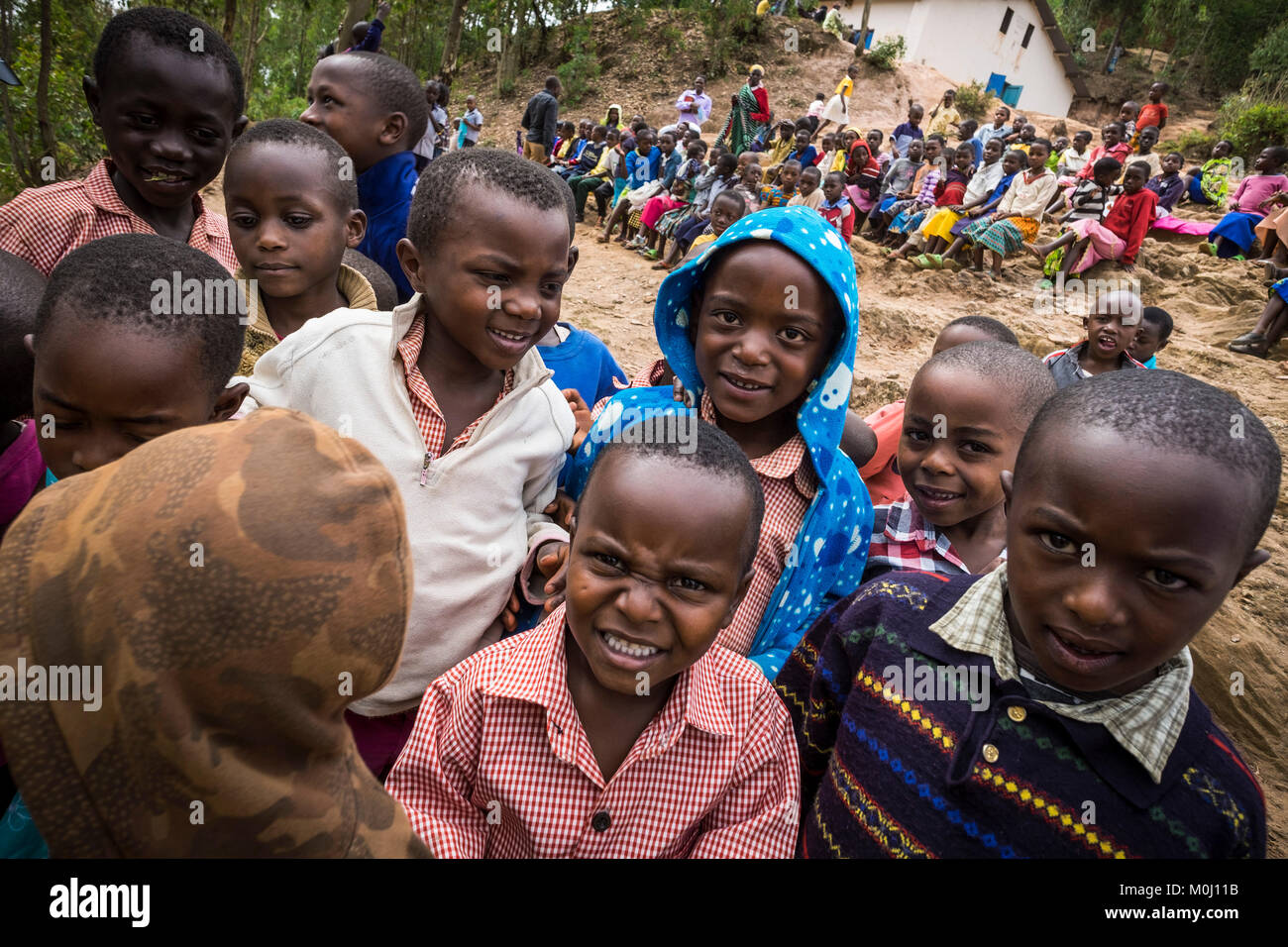 Rwanda, Burera lake, surrounding of Kidaho, children Stock Photo - Alamy