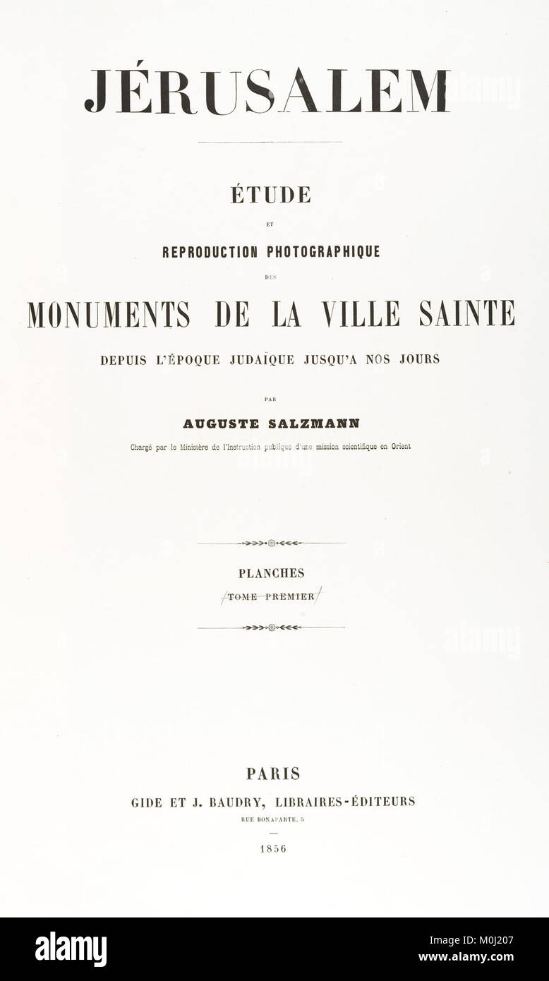 Photographic study of Jerusalem's monuments from the Judaic period to ...