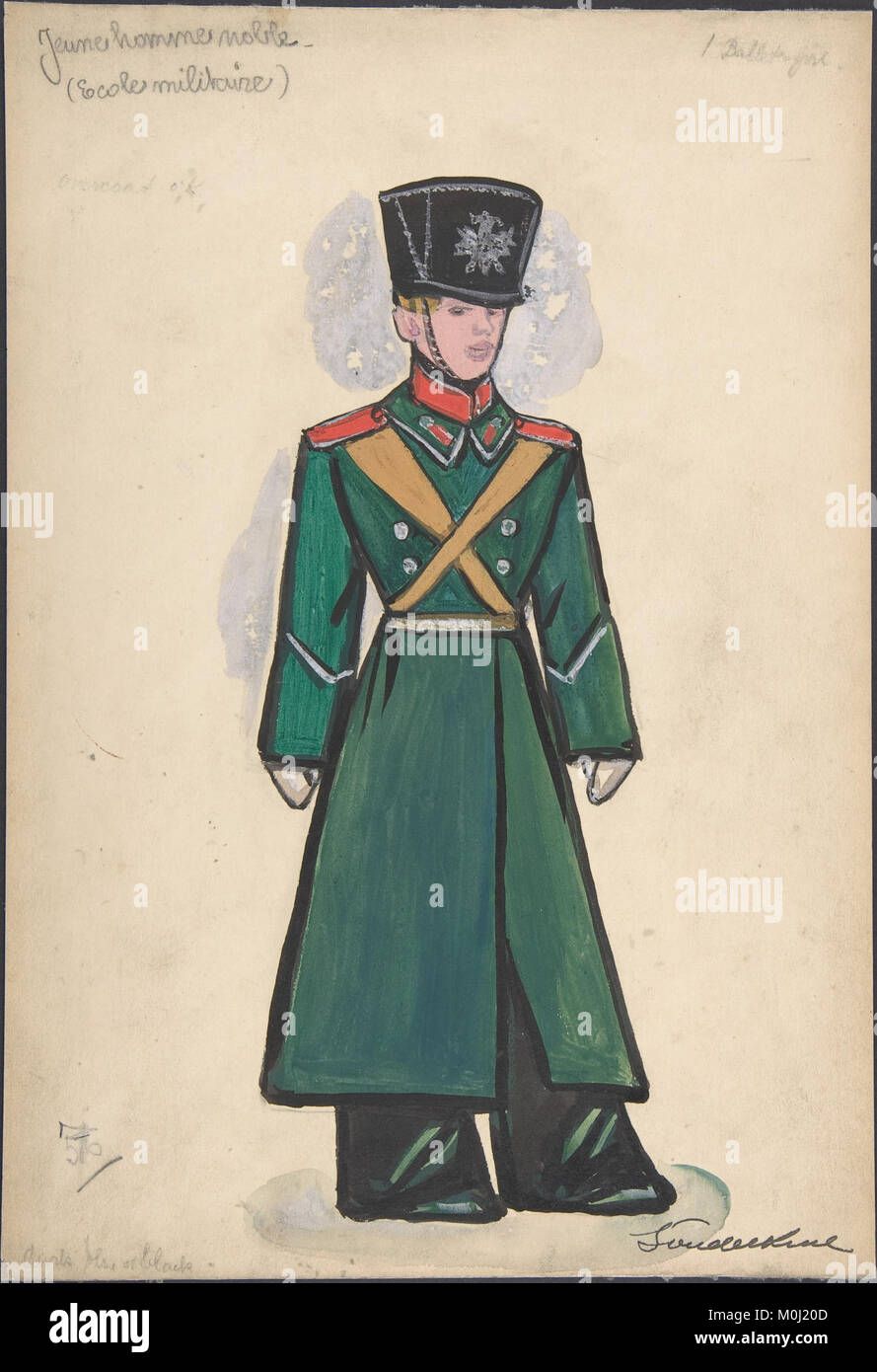 The design *Jeune homme noble* for Stravinsky's ballet *Petrouchka ...