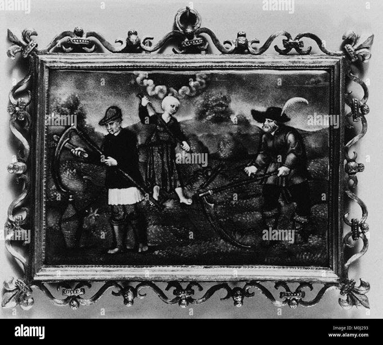 The artwork *Labors of the Months – Haymaking (July)* illustrates ...