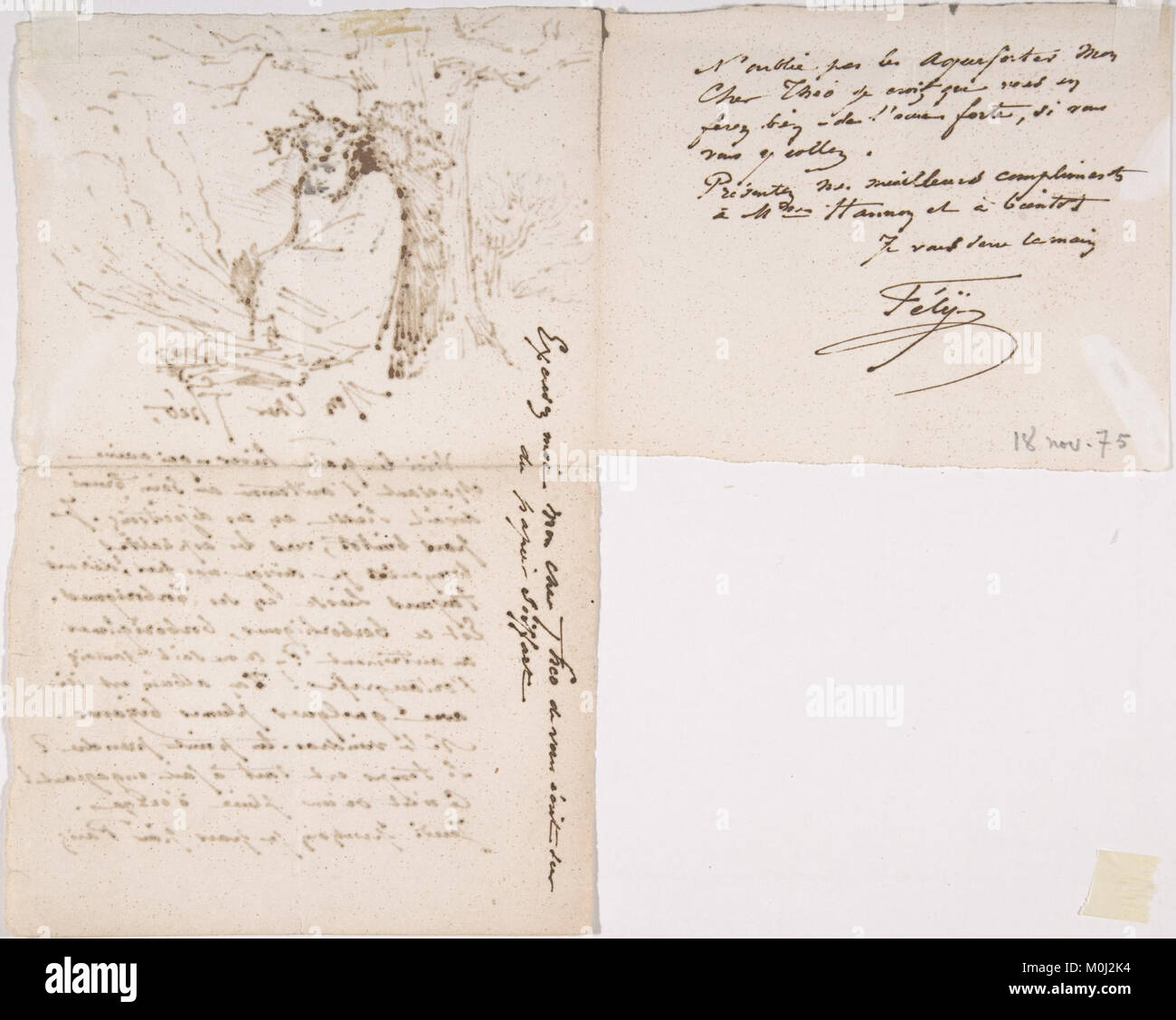 This letter, written by Rops to Theo Hanon and signed 'F.ly', is an ...