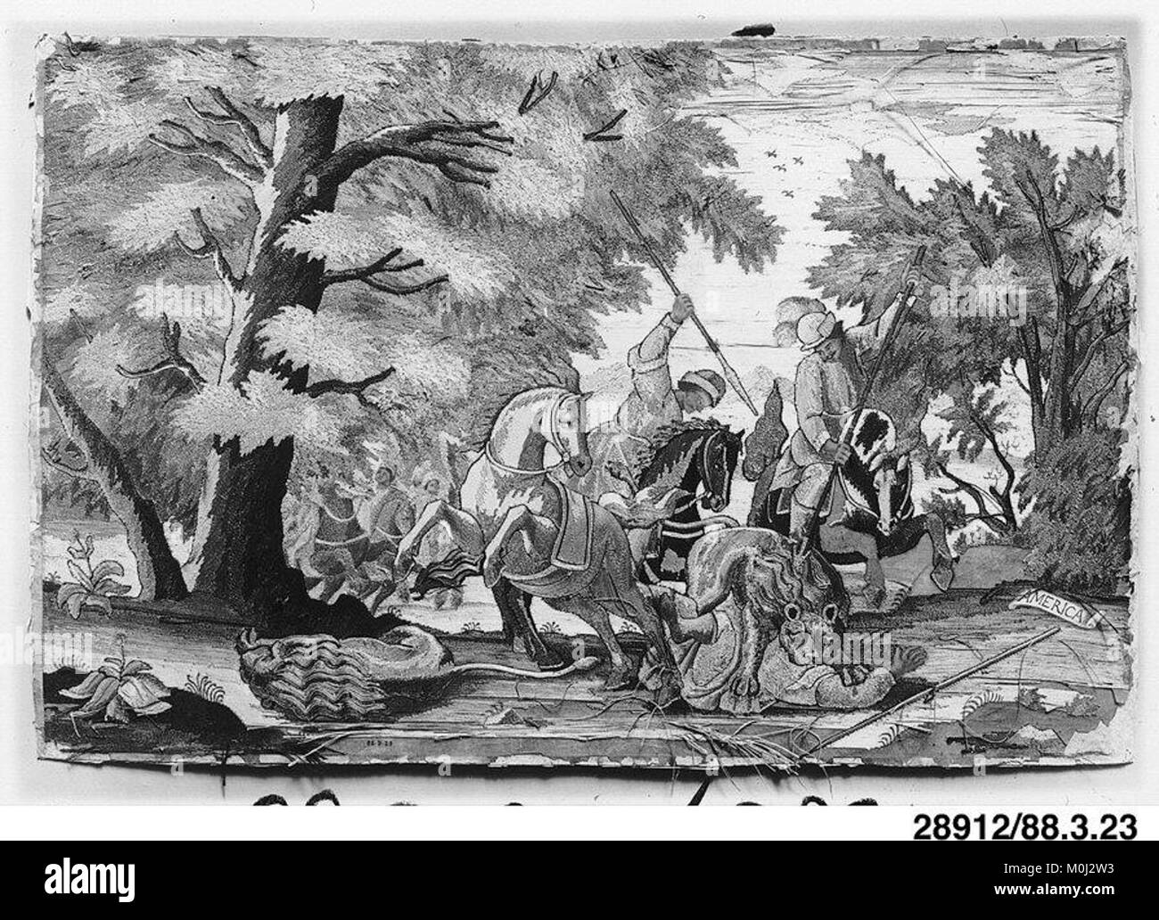 The lion hunt Black and White Stock Photos & Images - Alamy