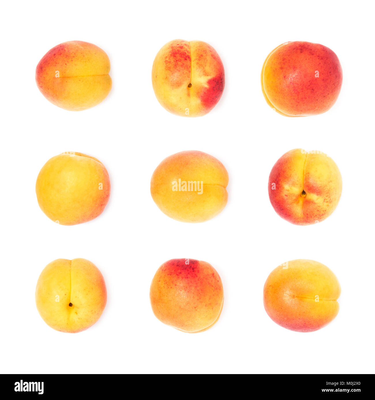 Food composition ripe peaches Cut Out Stock Images & Pictures - Alamy